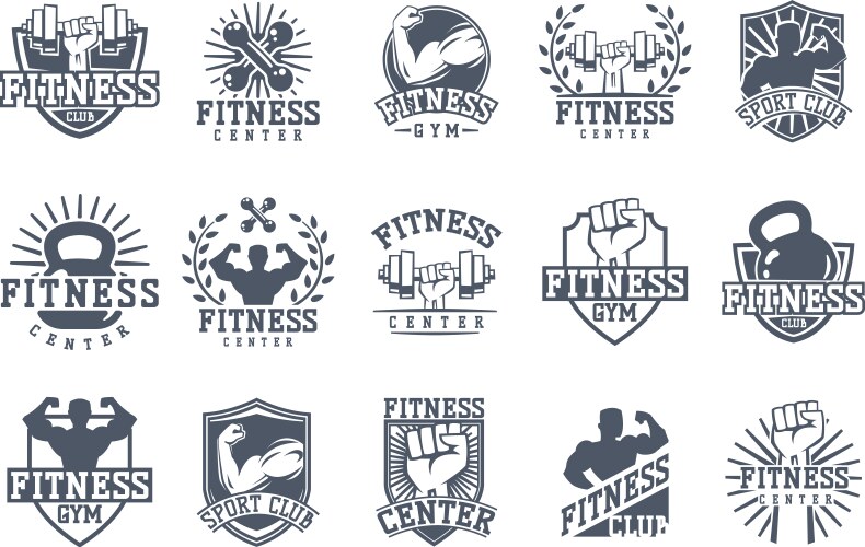 Gym retro logos set Royalty Free Vector Image - VectorStock
