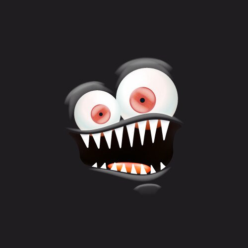 Angry yellow monster face with open mouth Vector Image