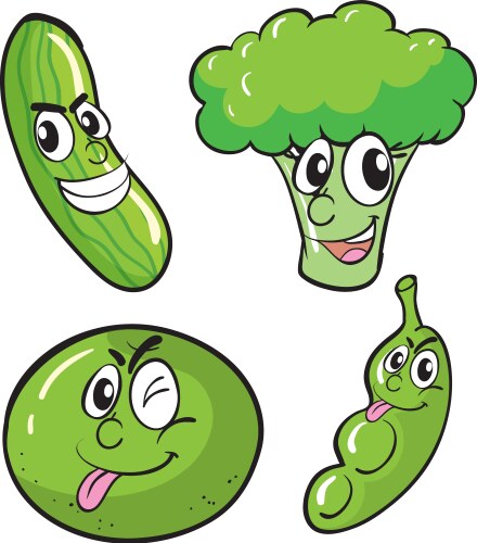 Cartoon vegetables set Royalty Free Vector Image