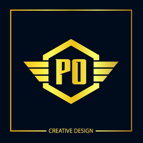 Initial letter po logo template design Royalty Free Vector