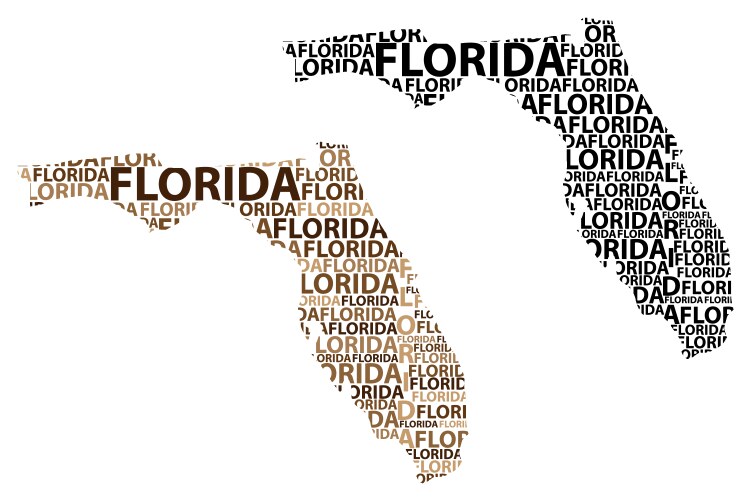 3d map of florida Royalty Free Vector Image - VectorStock