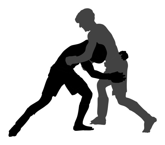 Mma fighters silhouette isolated Royalty Free Vector Image