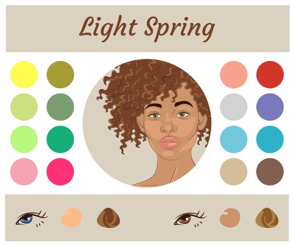 Skin colors for spring type Royalty Free Vector Image