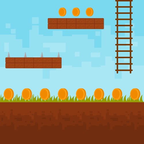 Video game world design Royalty Free Vector Image