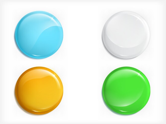 Glossy spheres buttons set Royalty Free Vector Image