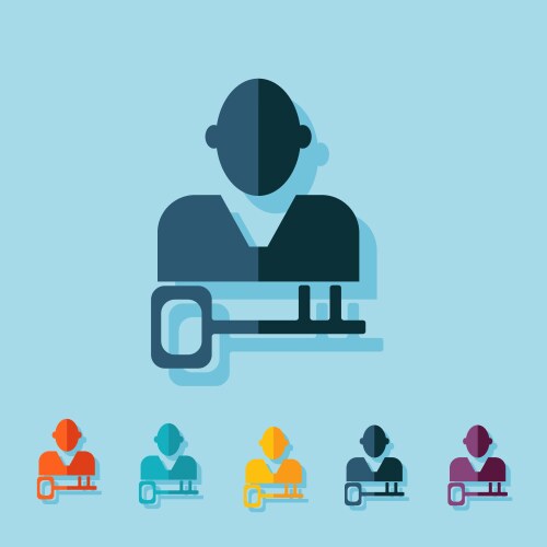 Flat icon people and a business key topic Vector Image