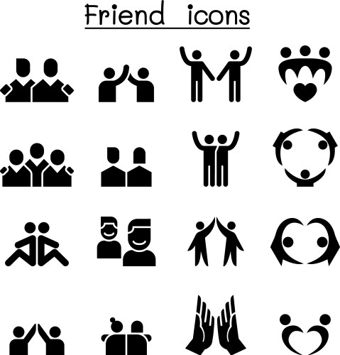 Friendship icon set Royalty Free Vector Image - VectorStock