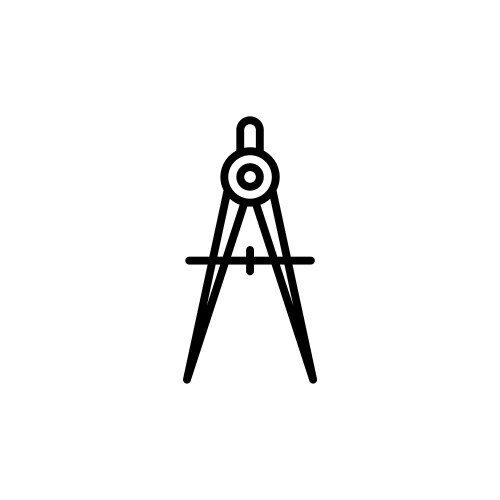 Engineering drafting compass icon for technical Vector Image