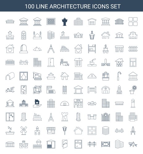 Architecture icons Royalty Free Vector Image - VectorStock