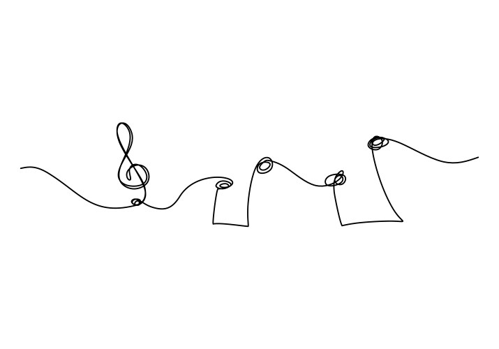 Continuous one line drawing music symbol Vector Image