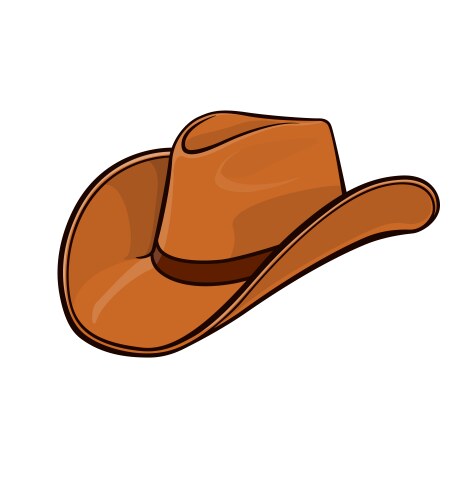 Cowboy stetson hat line drawing Royalty Free Vector Image