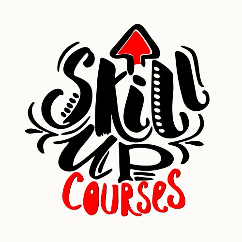 Education and skill up concept hand lettering Vector Image