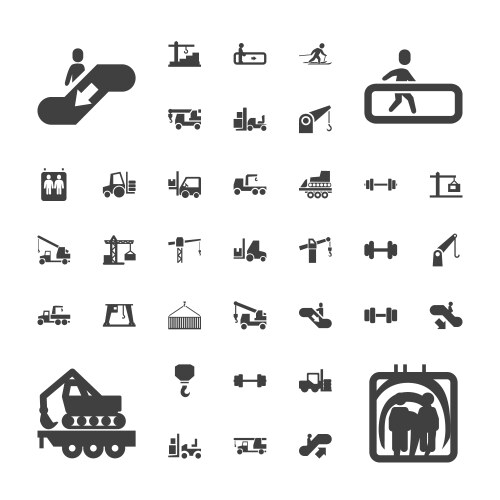 7 lift icons Royalty Free Vector Image - VectorStock