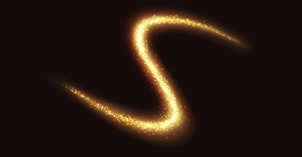 Glinting golden glitter rain realistic Royalty Free Vector