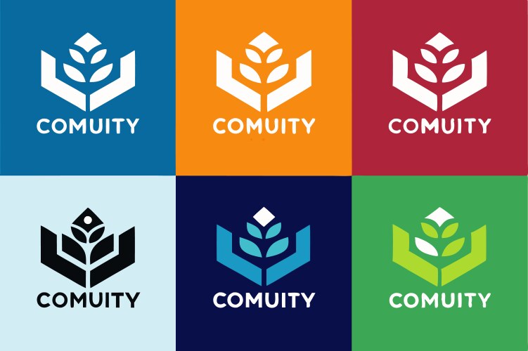 Modern community logo art Royalty Free Vector Image