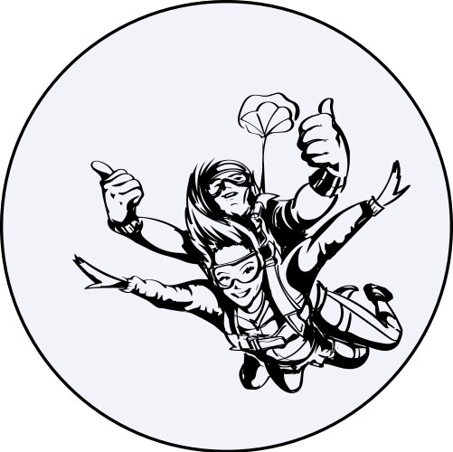 Skydiving one line drawing single continuous hand Vector Image