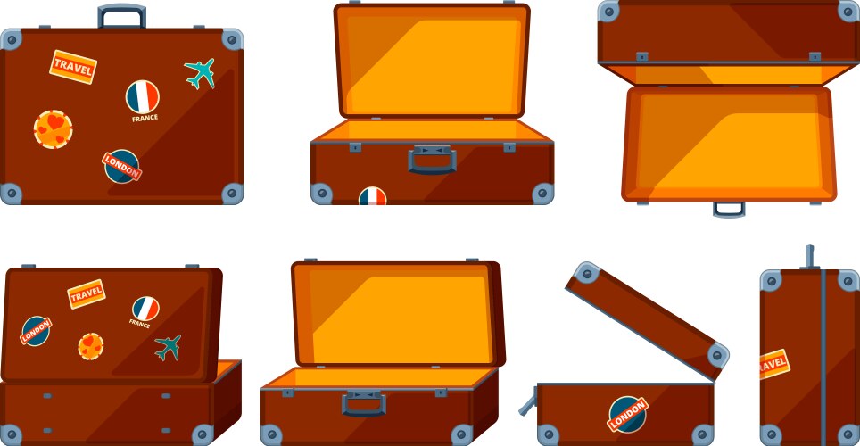 Cartoon travel suitcase seamless pattern Vector Image