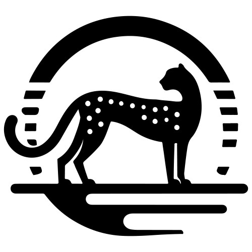 Unique cheetah silhouette design and abstract art Vector Image