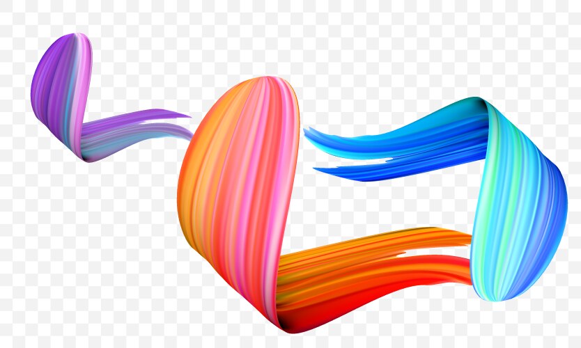 Colorful abstract brush strokes on white Vector Image