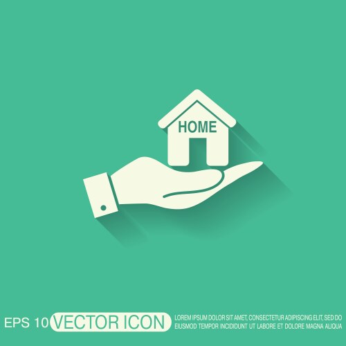 Hand holding a house icon home sign Royalty Free Vector