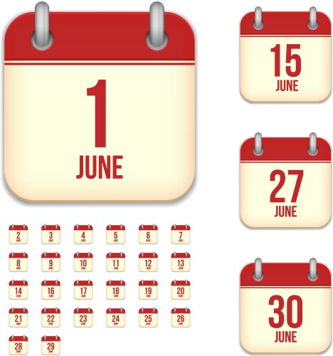 Calendar and event icons Royalty Free Vector Image