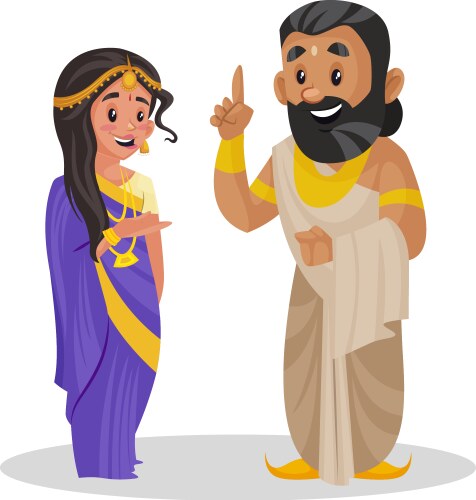 King janaka cartoon character Royalty Free Vector Image