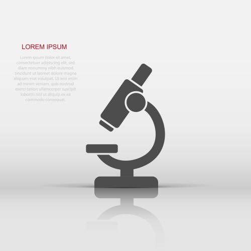 Microscope icon in flat style laboratory Vector Image
