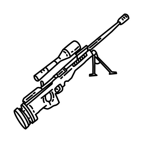 Marine corps howitzer icon doodle hand drawn Vector Image