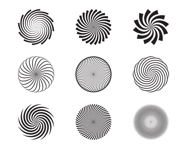 Swirl silhouette spiral swirling spin swirls Vector Image