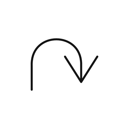 No u turn sign logo outline Royalty Free Vector Image