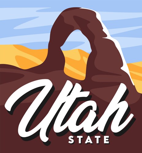 Beautiful desert views in utah state Royalty Free Vector