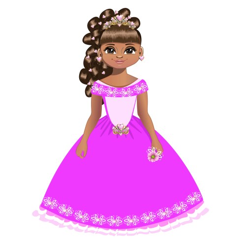 Beautiful princess with diadem Royalty Free Vector Image