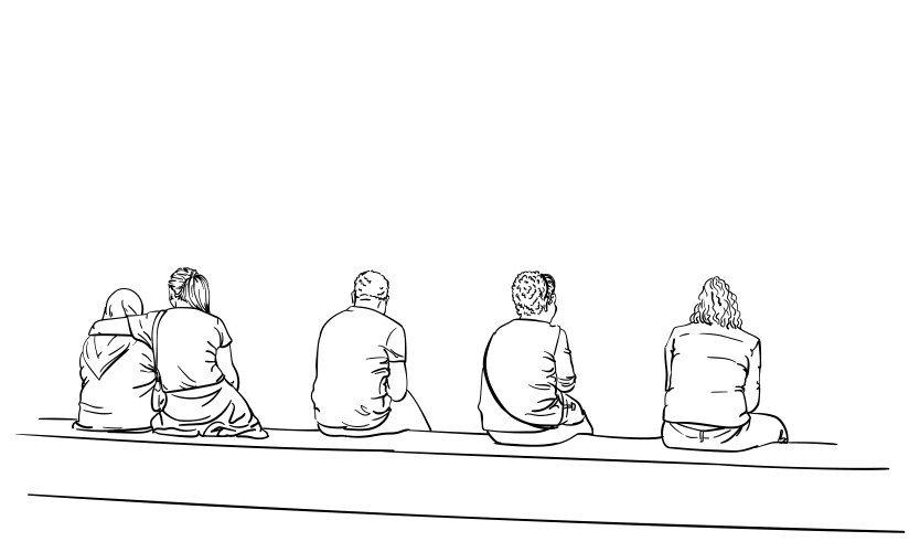 Person Sitting In Chair Back View Drawing