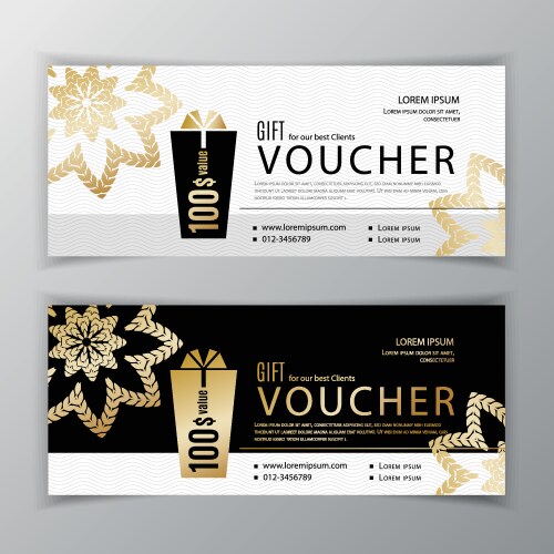 Gift voucher template universal flyer Royalty Free Vector