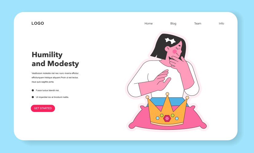 Humility and modesty concept Royalty Free Vector Image