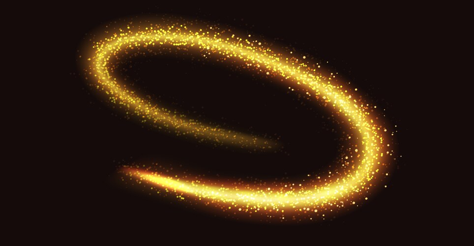 Glinting golden glitter rain realistic Royalty Free Vector