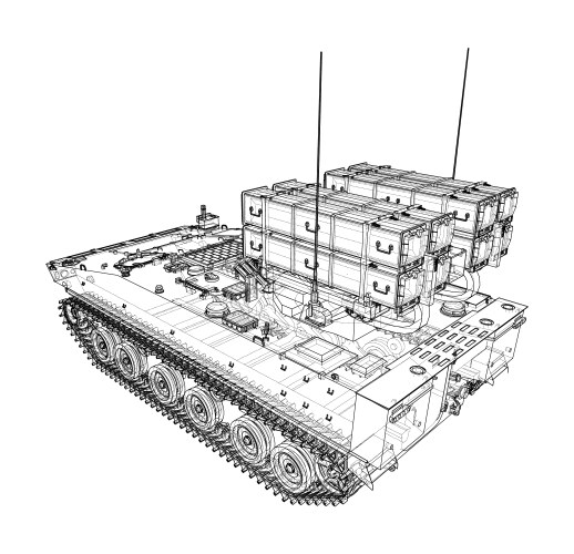 Military track missile system Royalty Free Vector Image