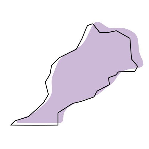 Morocco simplified map Royalty Free Vector Image