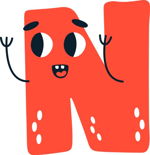 Funny Letter N Cartoon Vector Image Vector Images (over 430)