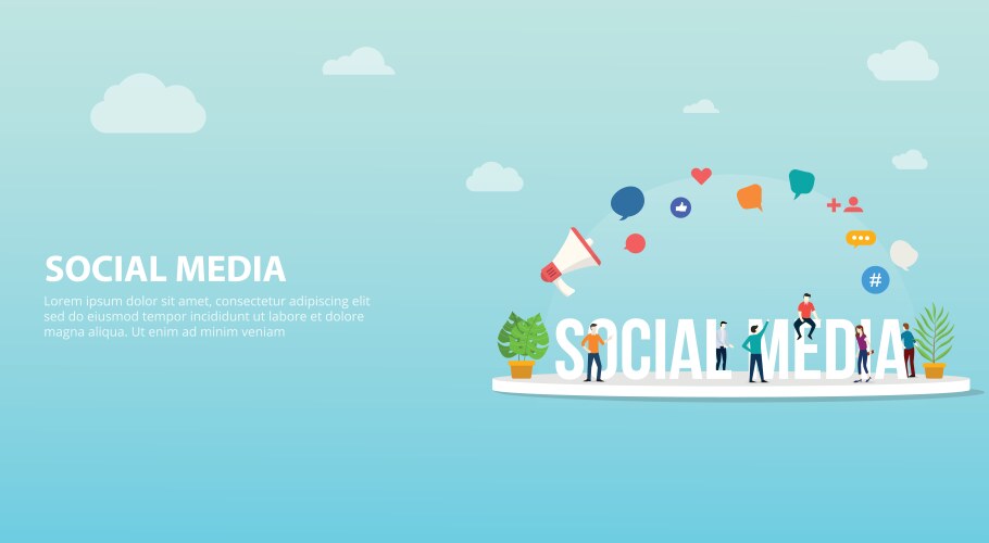 Social media addiction concept Royalty Free Vector Image
