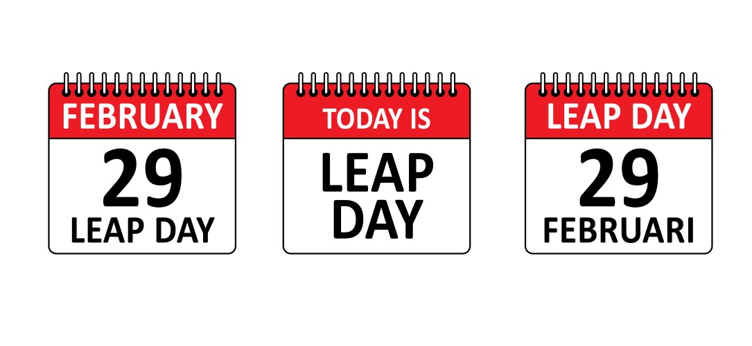 Leap day or year 29 february one extra Royalty Free Vector