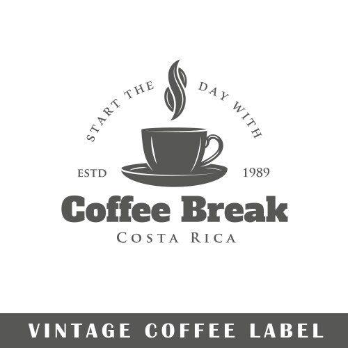 Coffee break label Royalty Free Vector Image - VectorStock