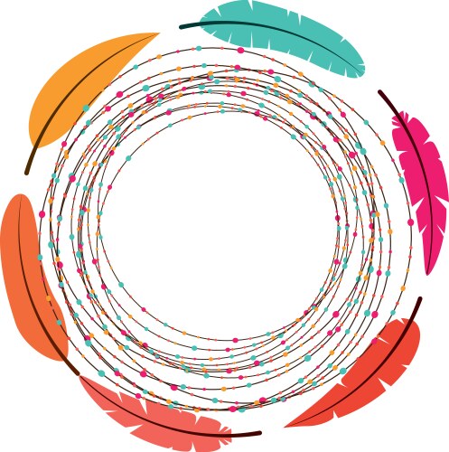 Isolated feather plume and circle design Vector Image