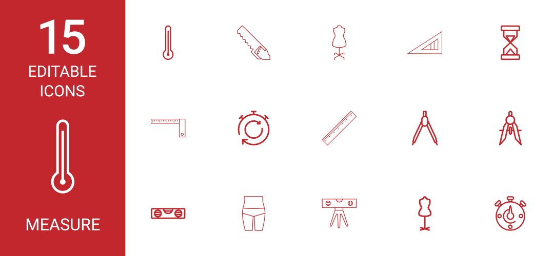 Measure icons Royalty Free Vector Image - VectorStock