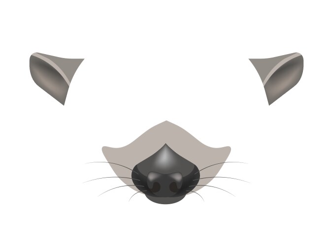 Fox animal face filter template video chat photo Vector Image