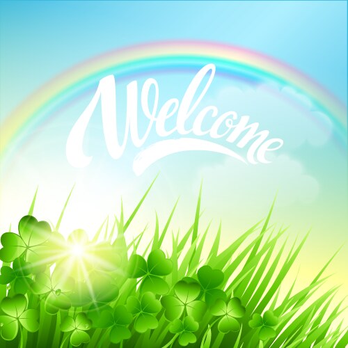 Rainbow landscape background Royalty Free Vector Image