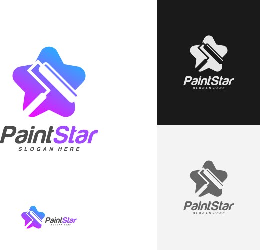 Star paint logo design creative Royalty Free Vector Image