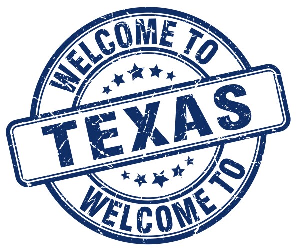 Texas welcome map silhouette with bull skull Vector Image