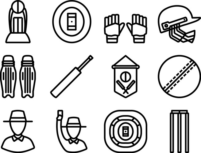 Cricket icon set Royalty Free Vector Image - VectorStock