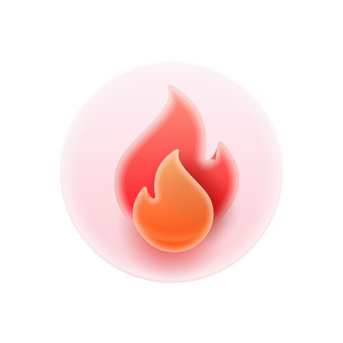 Simple flame icon in flat style Royalty Free Vector Image